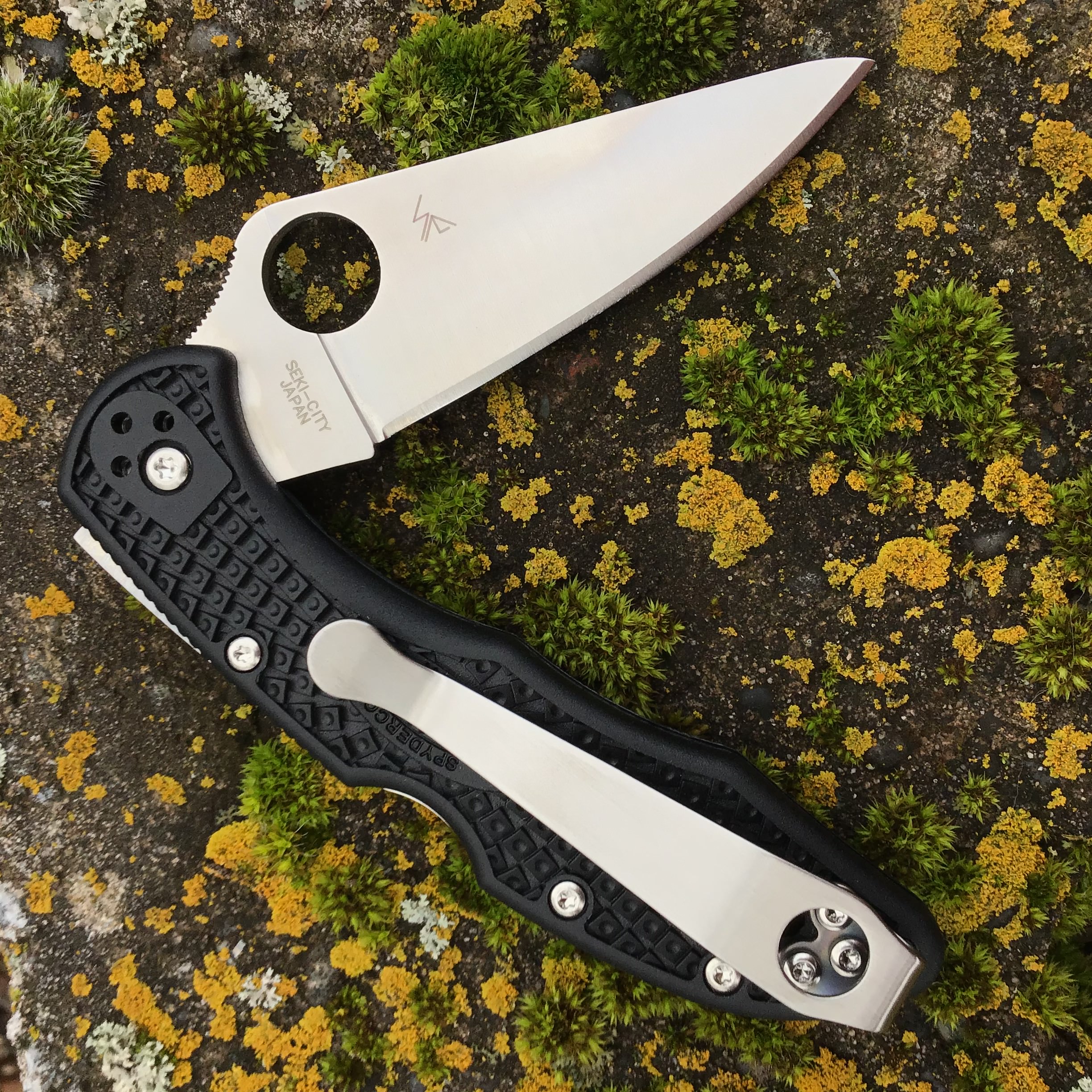 Spyderco Delica 4 Black FRN VG-10 Blade (C11FPBK) Deep Carry Titanium Clip
