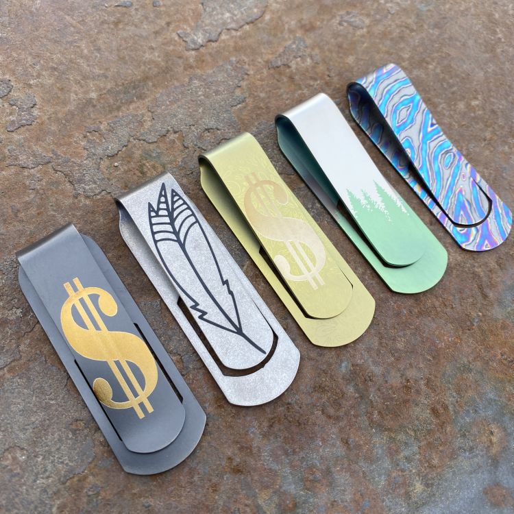 USA Made Deep Carry Titanium Pocket Clips for Folding Knives