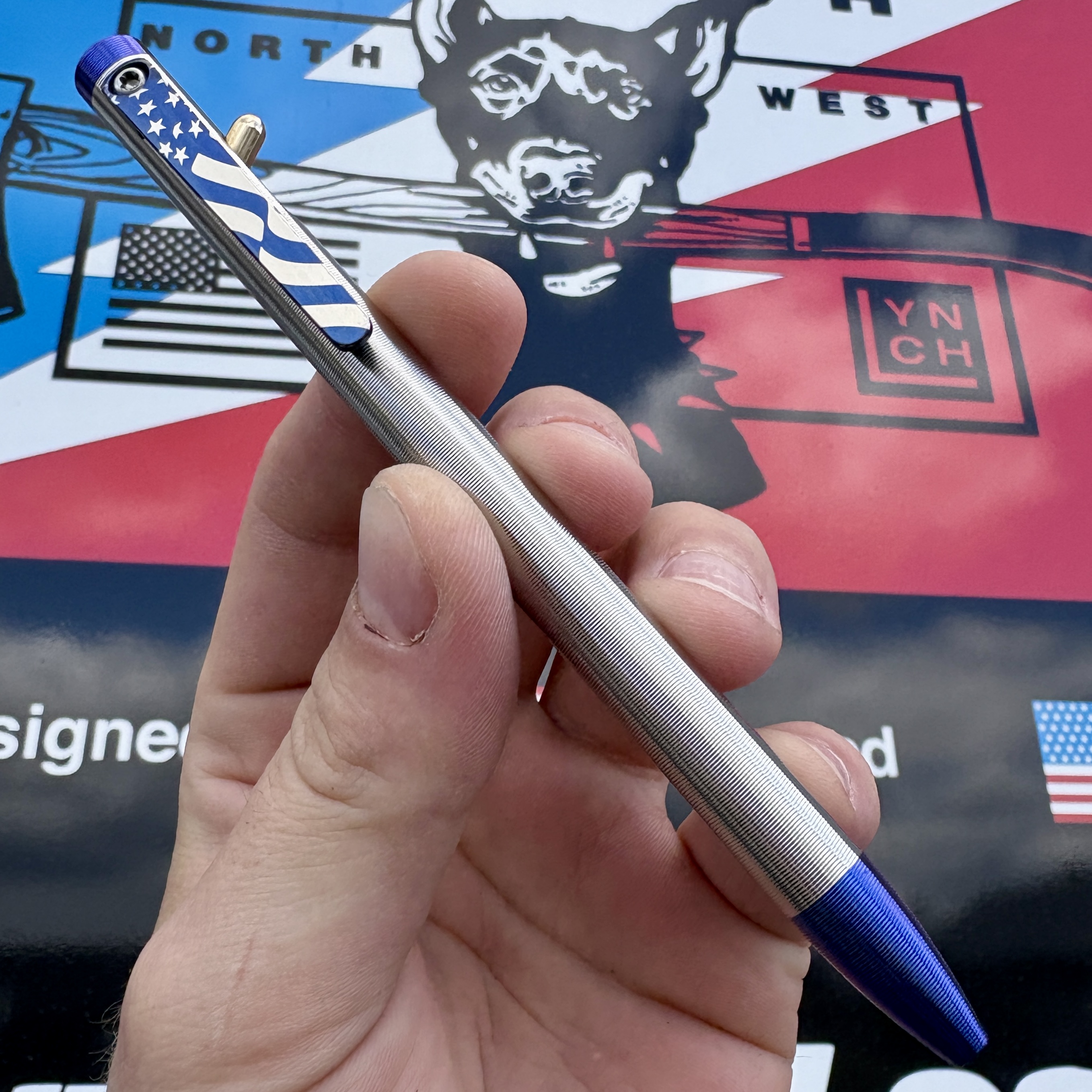 Tactile Turn Titanium Switch Pen - Blue Old Glory