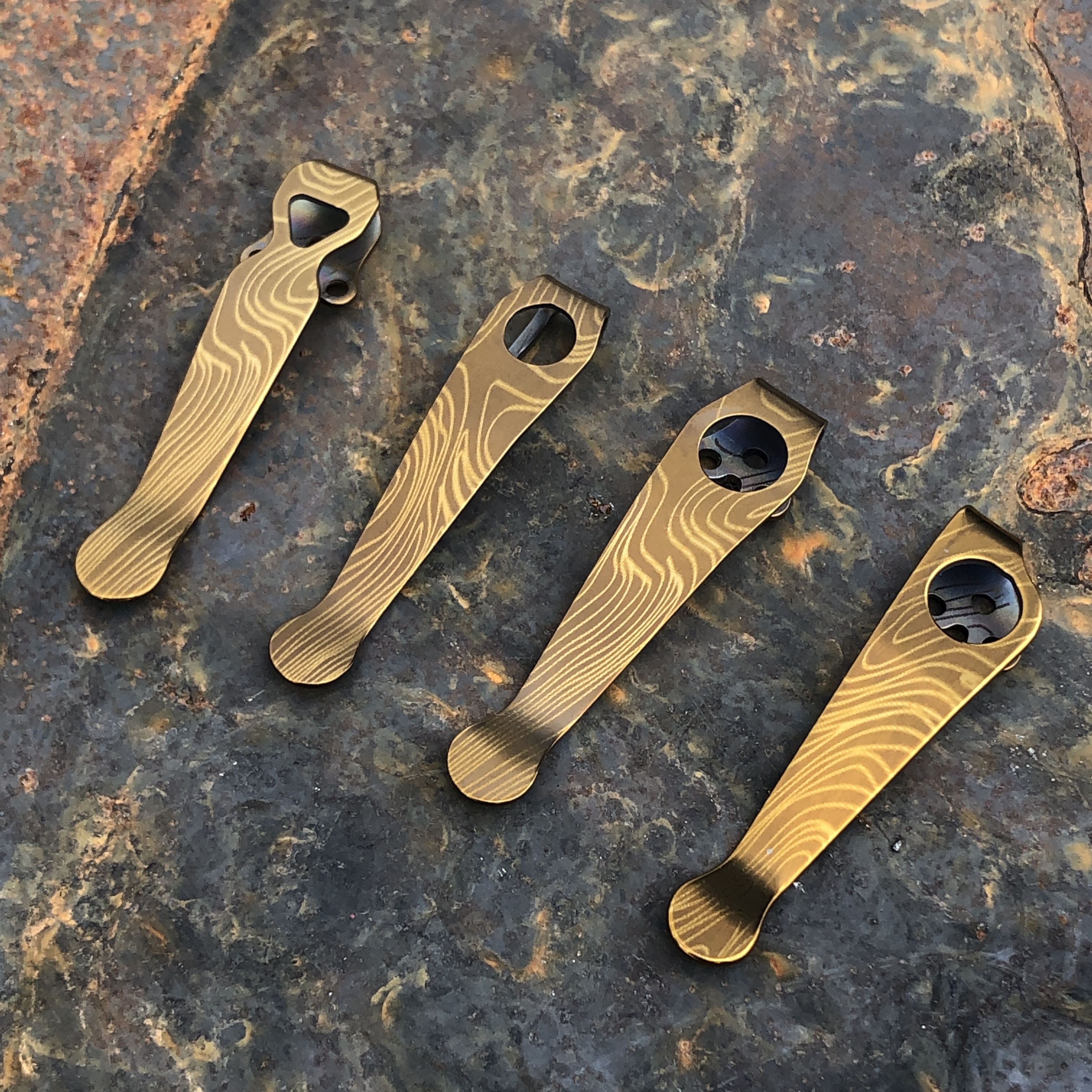 Fauxmascus Bronze Deep Carry Titanium Pocket Clips