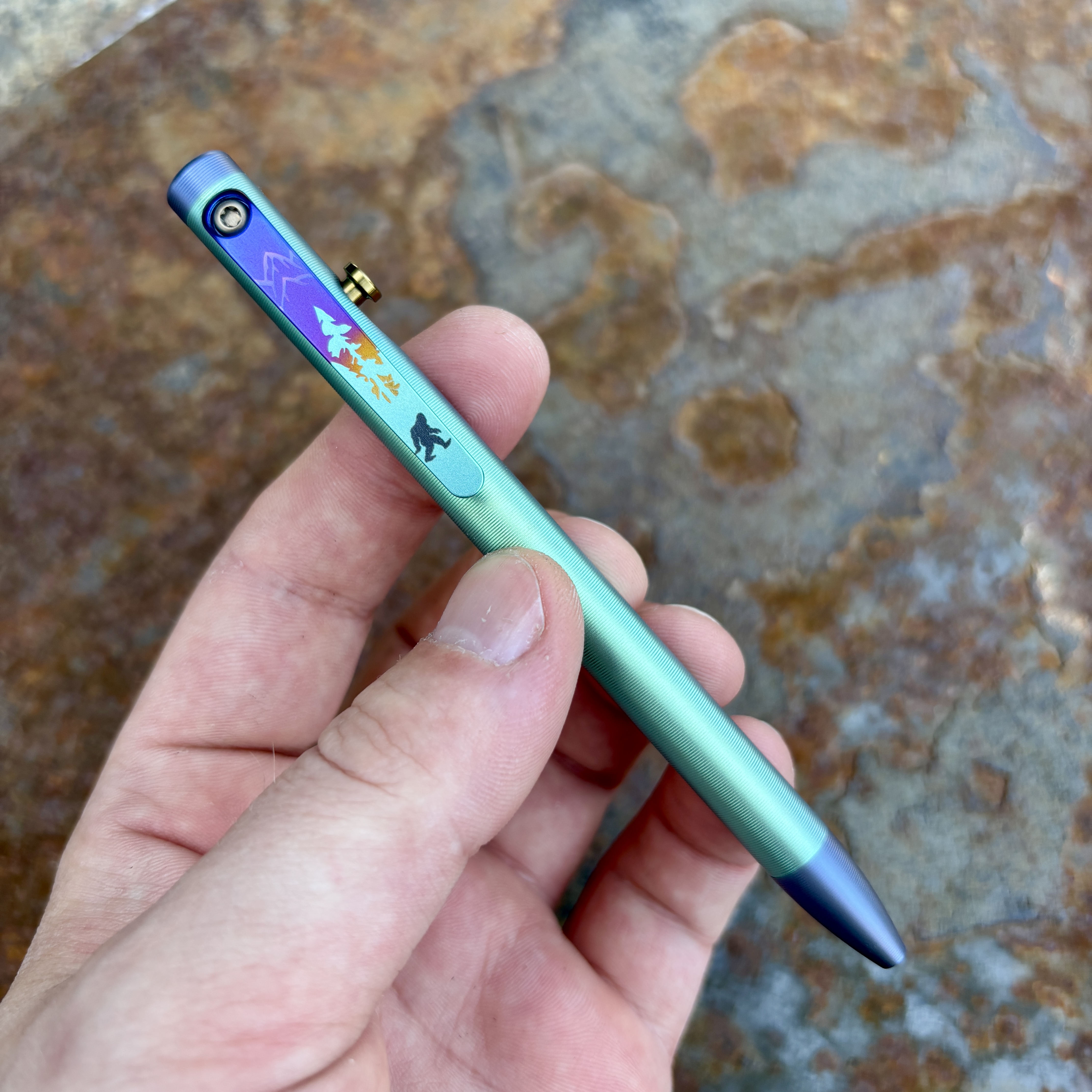 Catch Me If You Can Tactile Turn Titanium Slim Bolt Action Pen