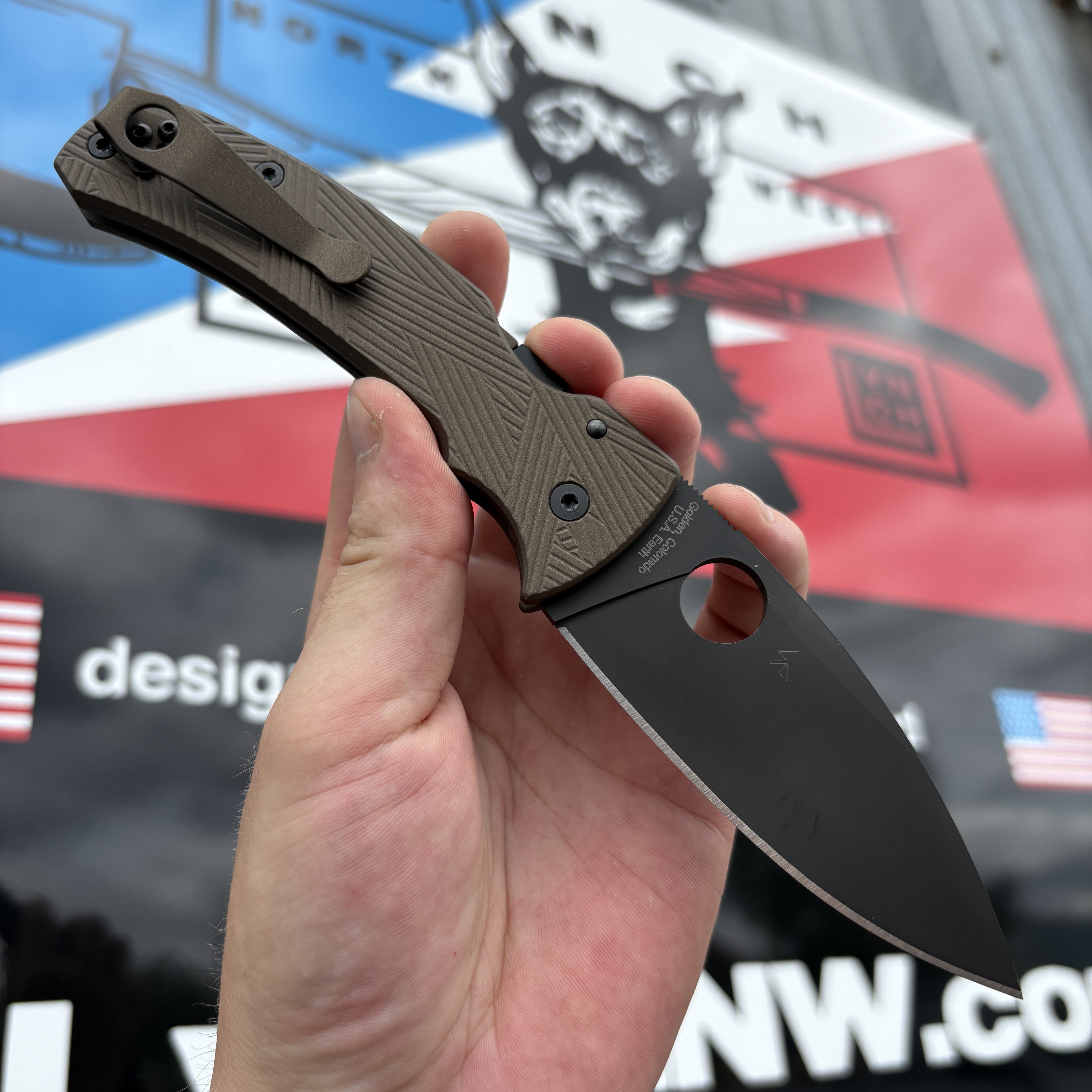 Spyderco Bodacious Skinny Midnight Bronze Samurai Titanium Scales Black ...
