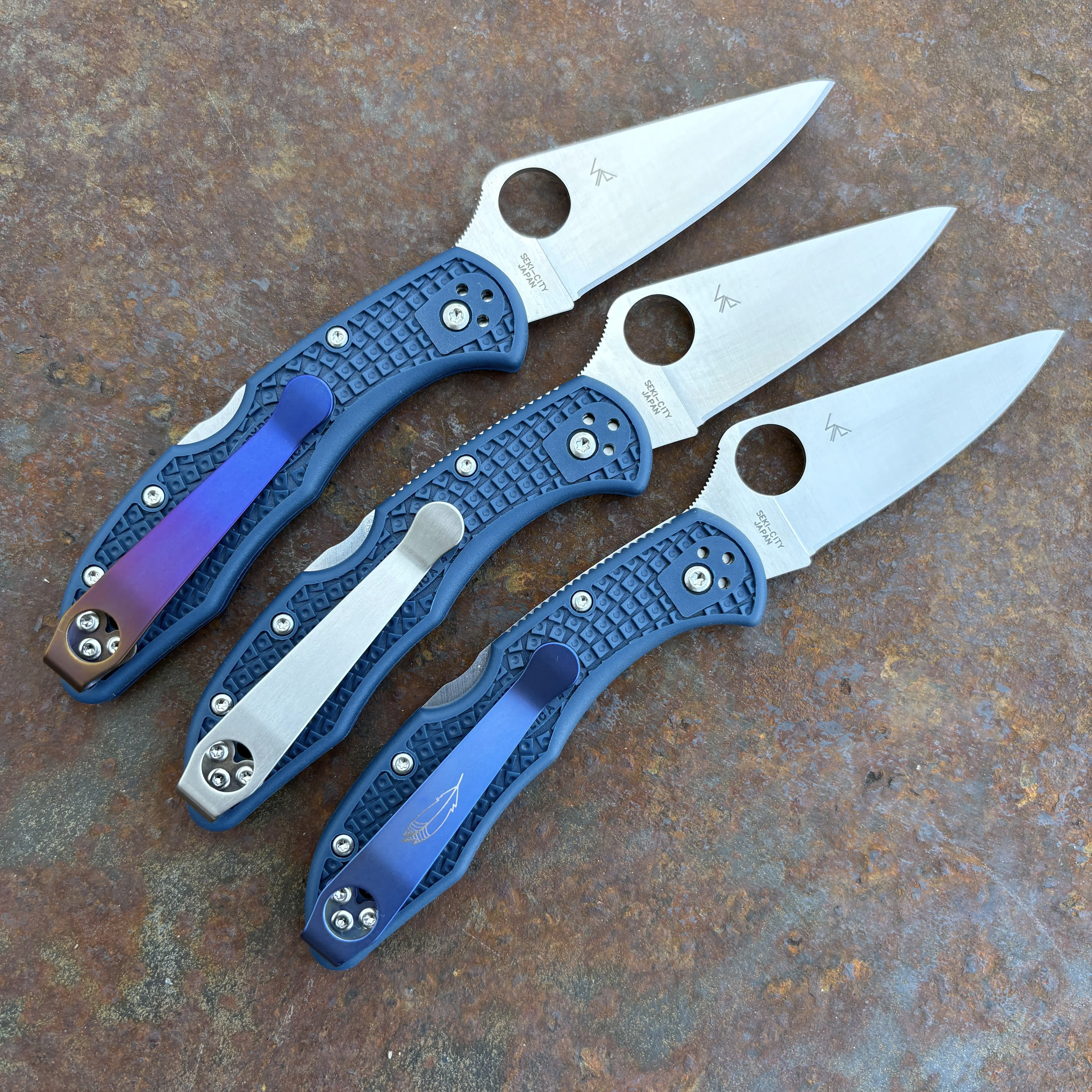 Spyderco Delica 4 Cobalt Blue FRN Satin CPM SPY27 Blade (C11PCBL ...