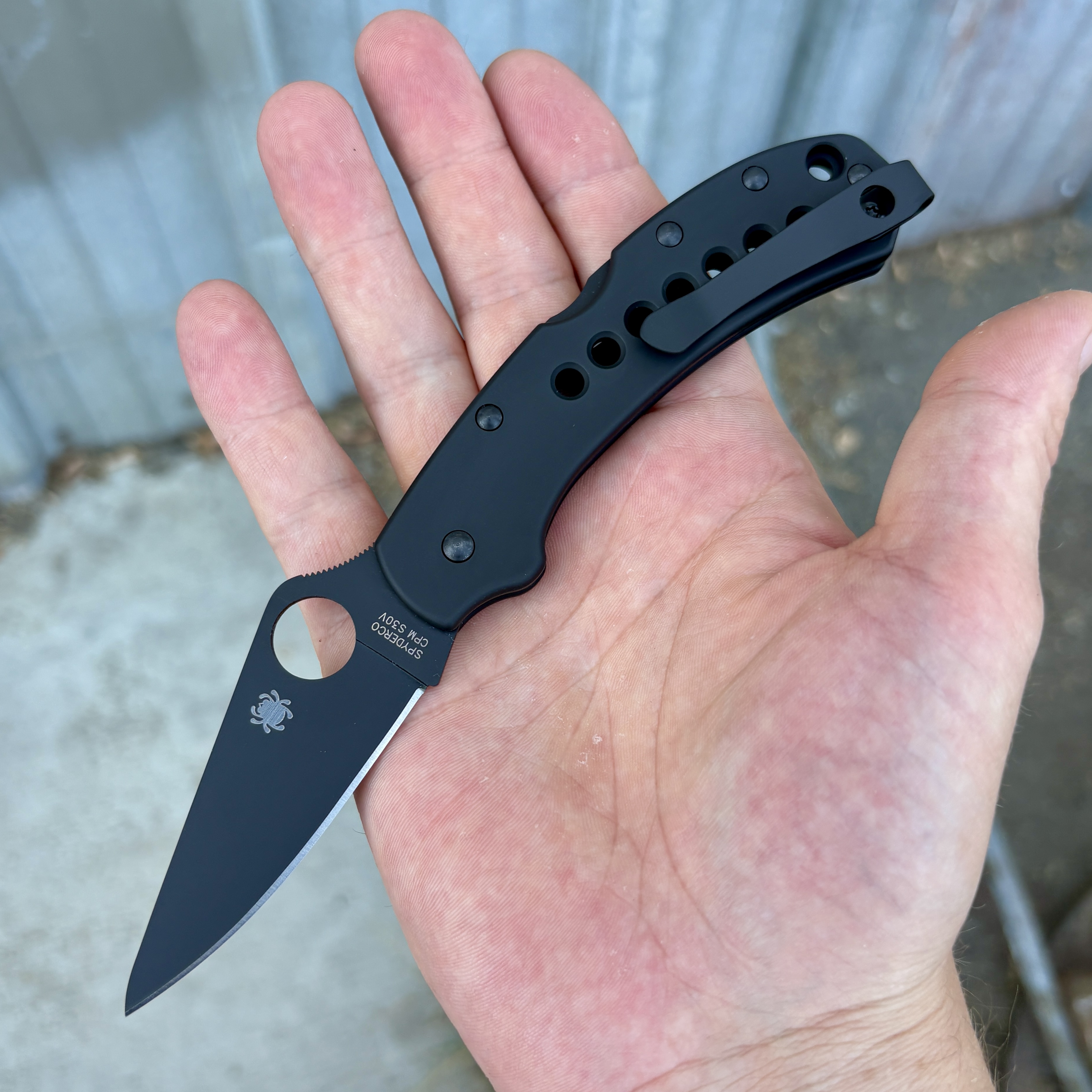 Spyderco Delica 4 MOD 2 LEFT Handed Black Titanium Scales - Back-Spacer ...